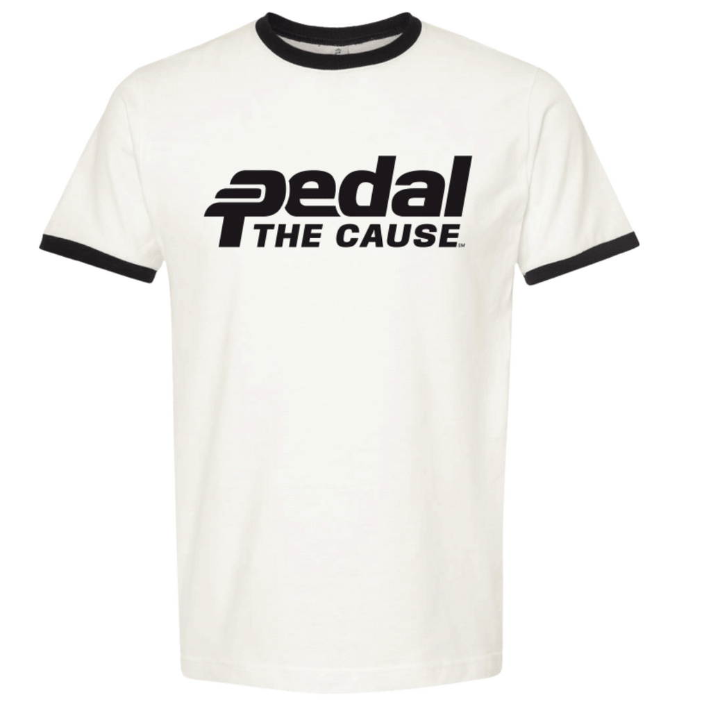 Ringer Logo Tee | White – Pedal the Cause